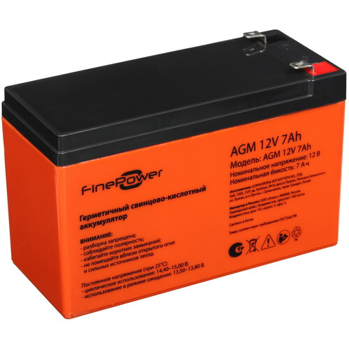 Купить Аккумуляторная батарея для ИБП FinePower AGM 12V 7Ah в интернет ...