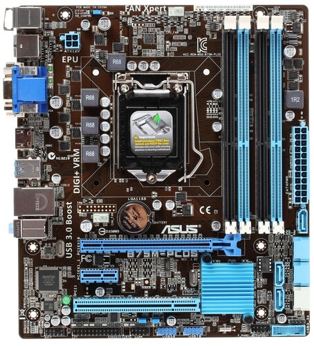Купить Плата ASUS LGA1155 B75M-PLUS B75 4xDDR3-2200 PCI-Ex16 HDMI/DVI ...