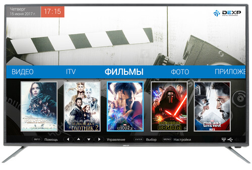 Купить Телевизор LED 43" (108 см) DEXP F43D8000K [FullHD, 1920x1080, Smart TV] в интернет ...