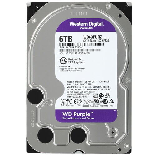 Купить 6 ТБ Жесткий диск WD Purple Surveillance [WD63PURZ] в интернет ...